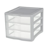 Sterilite 3 Drawer Unit Cement - Multi-Purpose Clear Storage Organizer ...