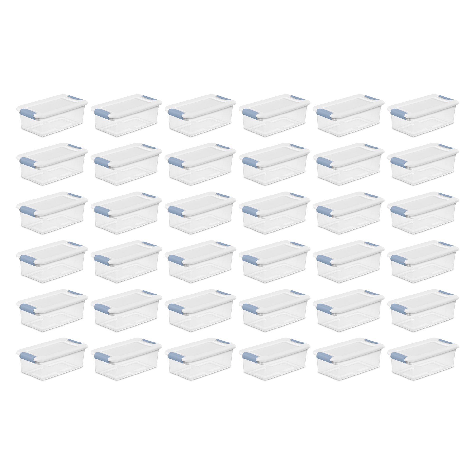 Sterilite Plastic 6 Quart Storage Box Container with Latching Lid, 36 ...