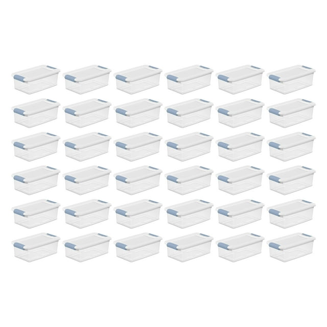Sterilite Plastic 6 Quart Storage Box Container with Latching Lid, 36 ...