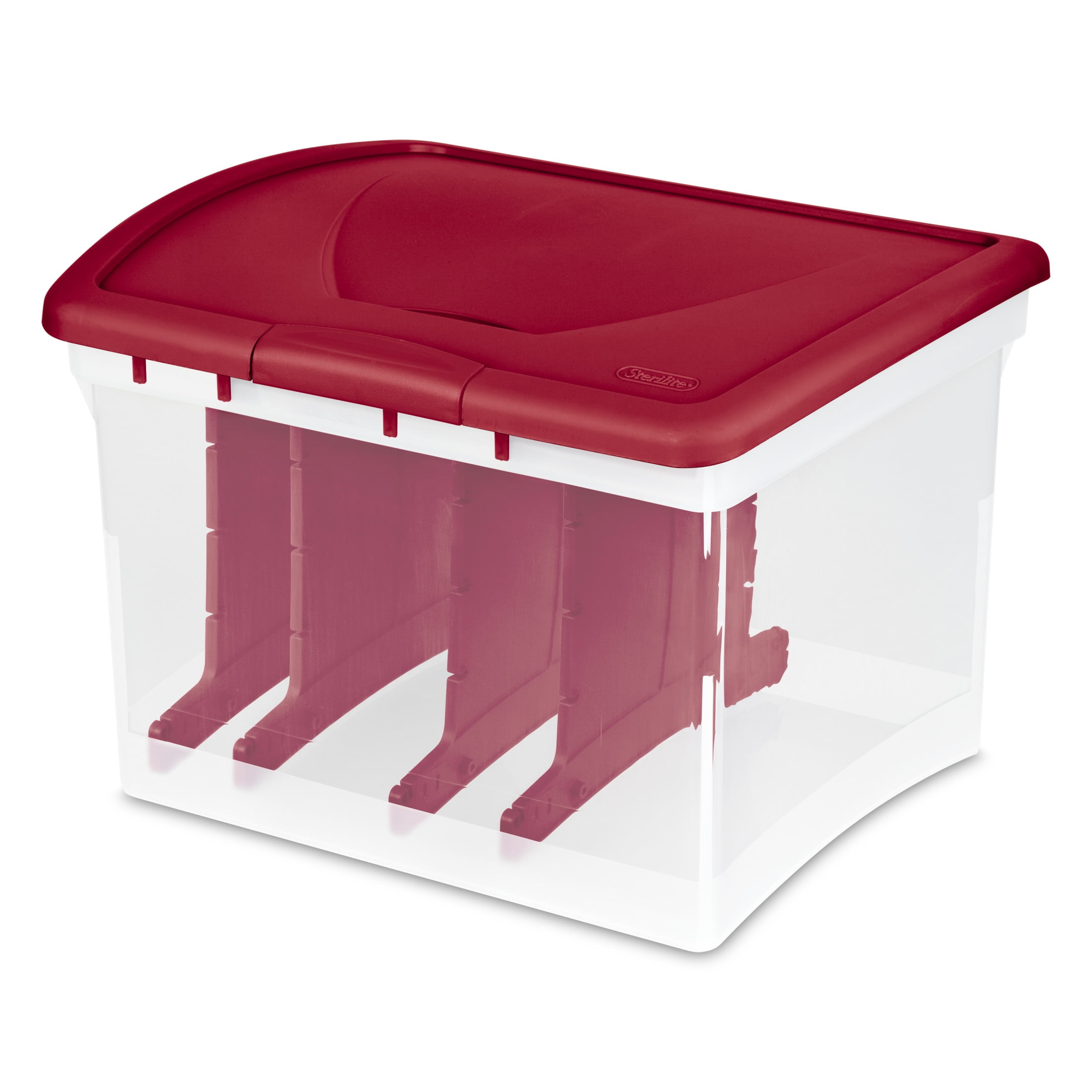 Sterilite Plastic Christmas Light Storage Container, Red - Walmart.com