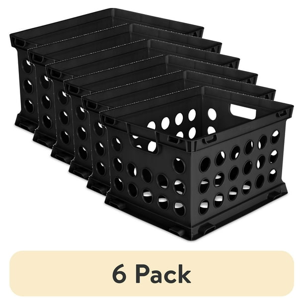 (6 pack) Sterilite File Crate Black - Walmart Business Supplies