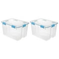 Sterilite Plastic 80 Qt Gasket Storage Boxes, Blue Aquarium, 2 Count ...