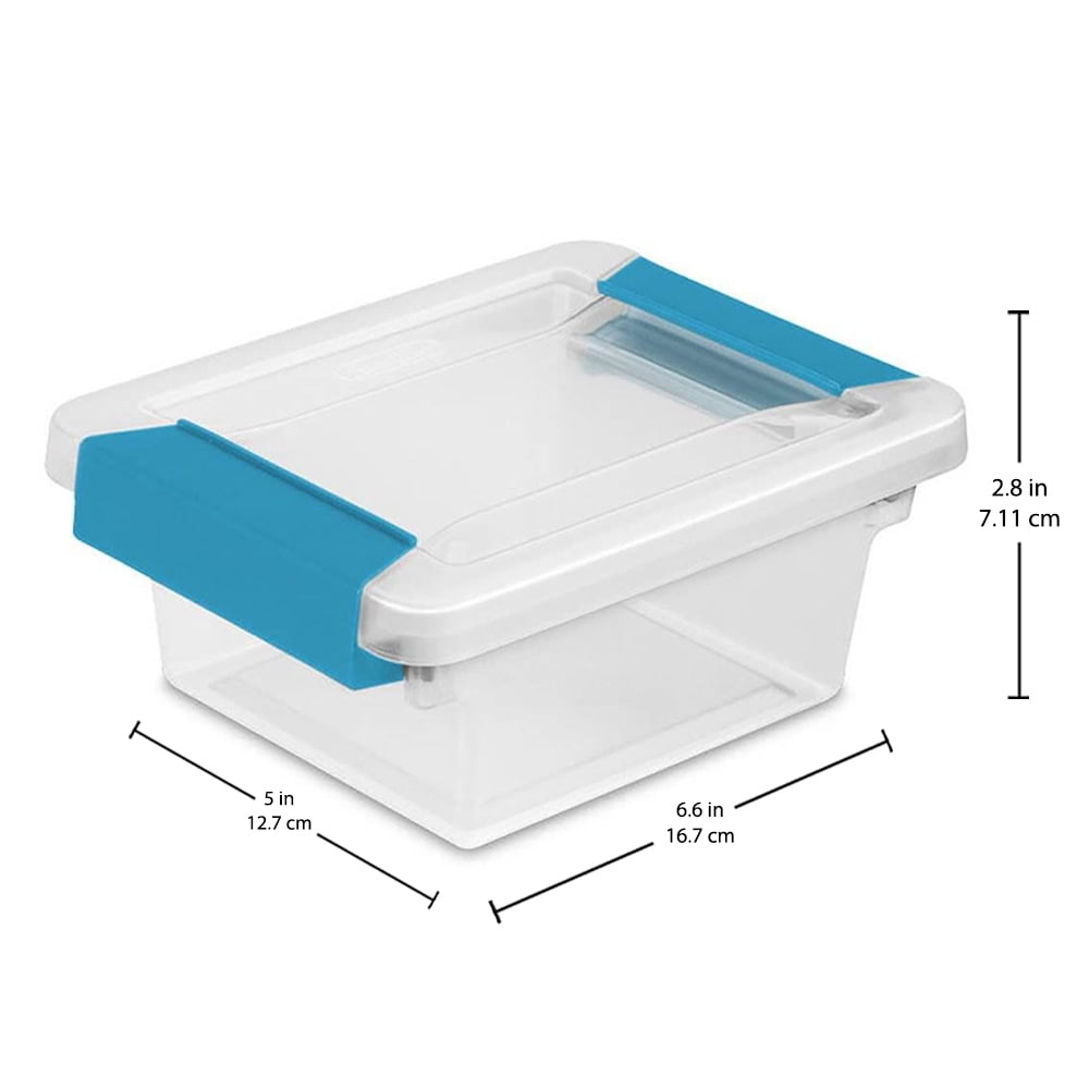 Sterilite Mini Clip Storage Box Set of 12, Small Plastic Bins with Snap ...