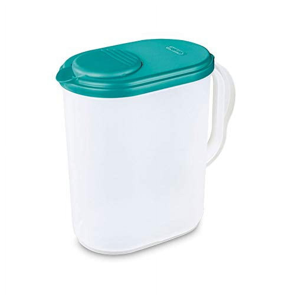 Sterilite Plastic Pitcher Water Jug Drink Dispenser Blue Atoll Lid and ...