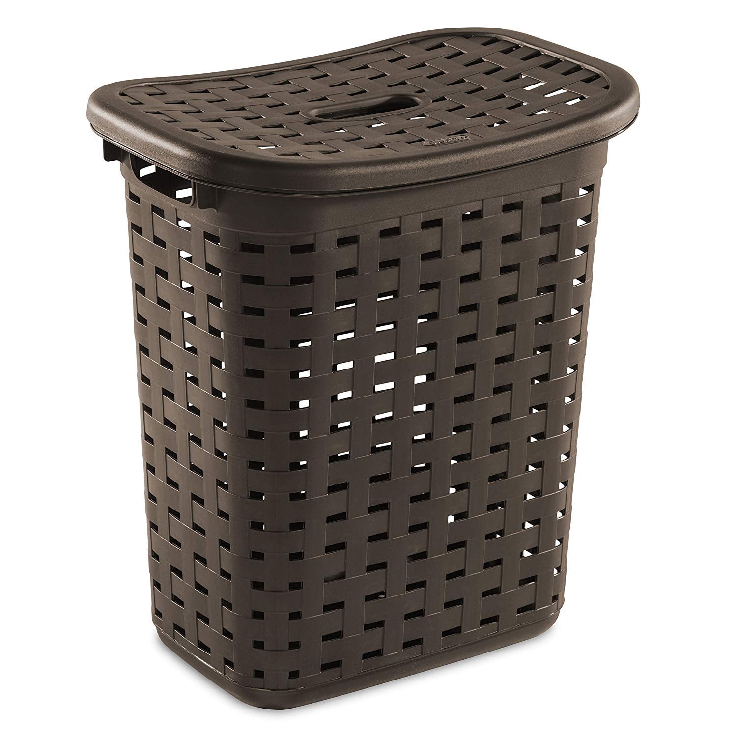 "Sterilite 12766P04 22.38"" Espresso Weave Rectangular Laundry Hamper ...