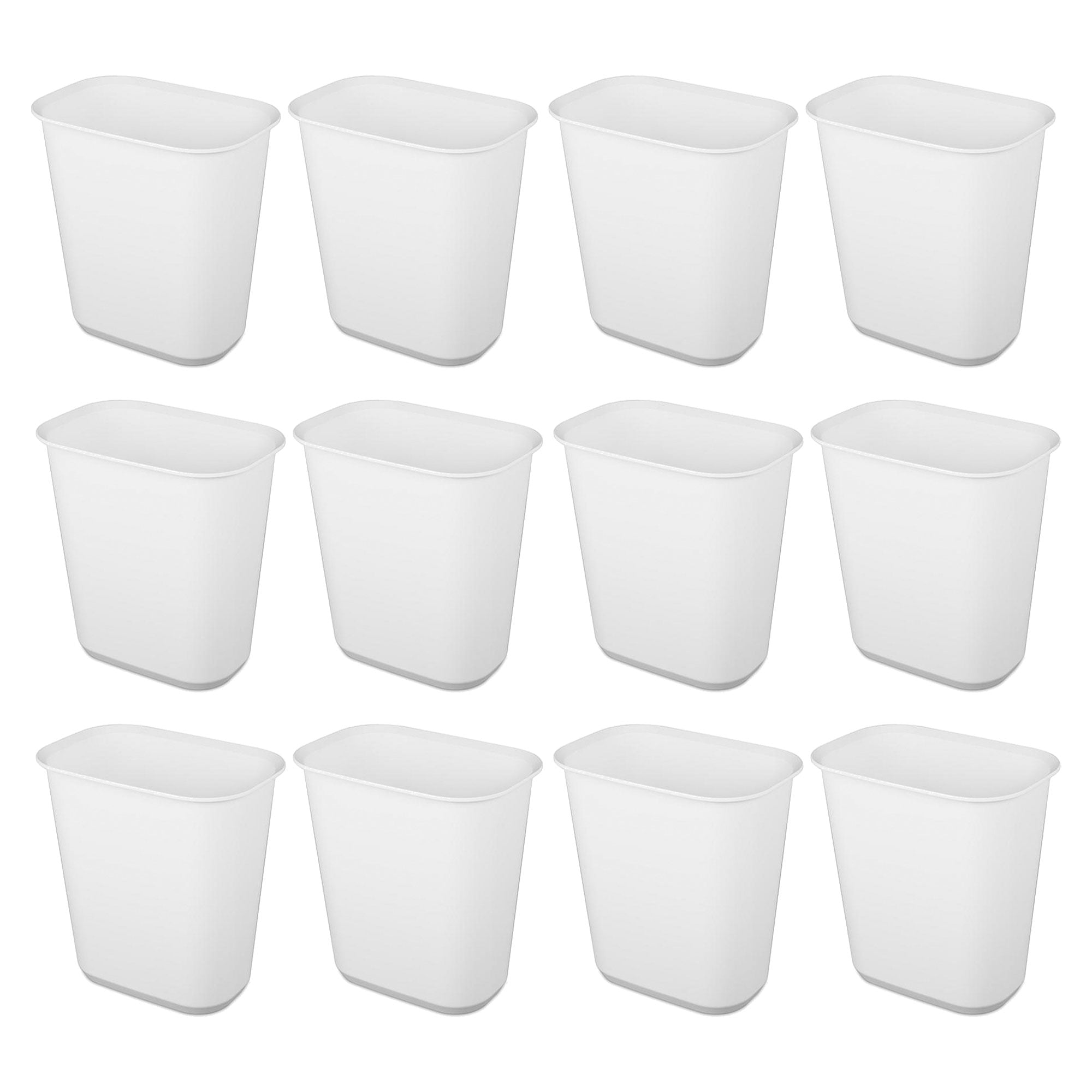 Sterilite Rectangle Wastebasket 5.5 Gal Open Top Trash Bin, 12 Pack ...
