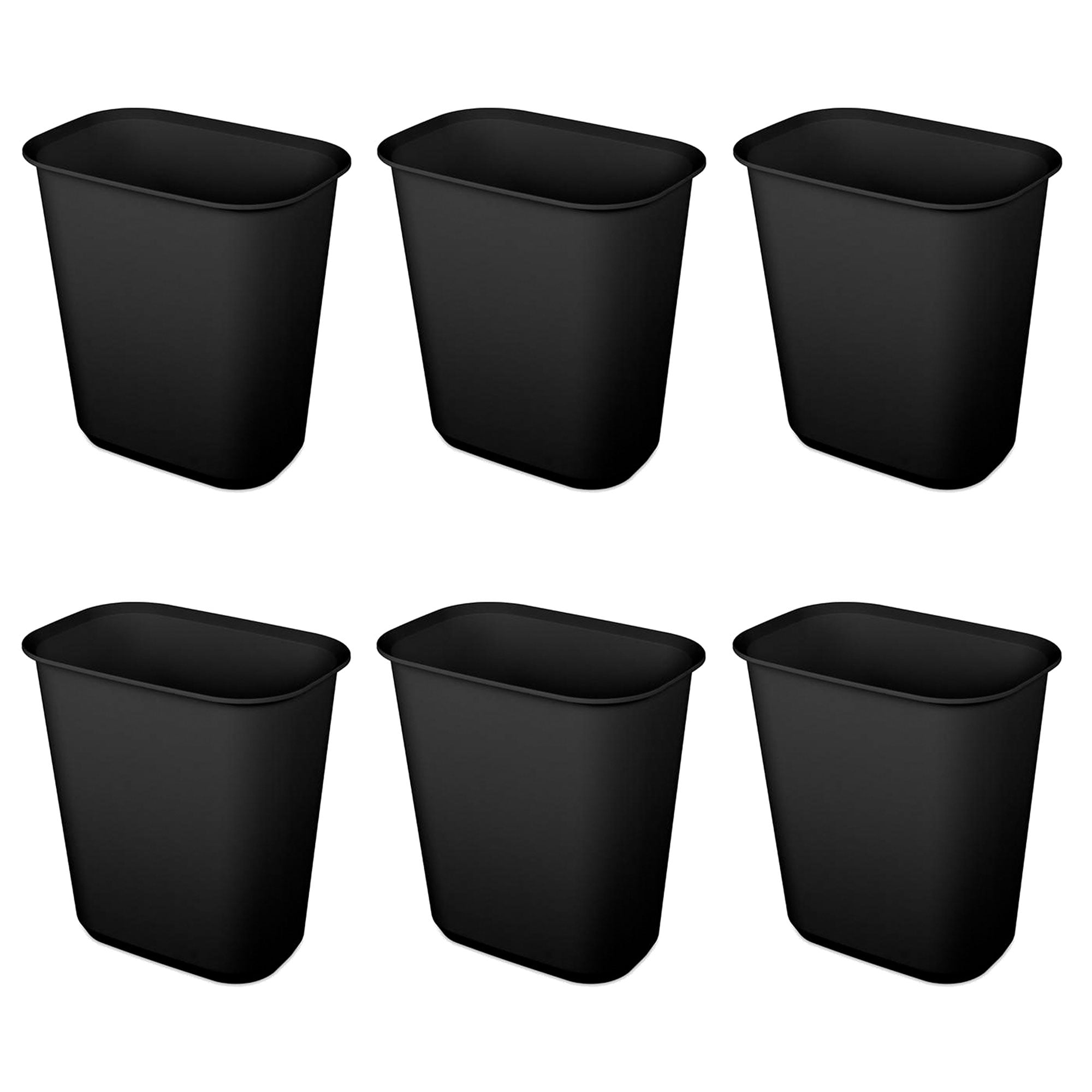 Sterilite Rectangular Wastebasket 5.5 Gal Open Top Trash Bin, 6 Pack ...