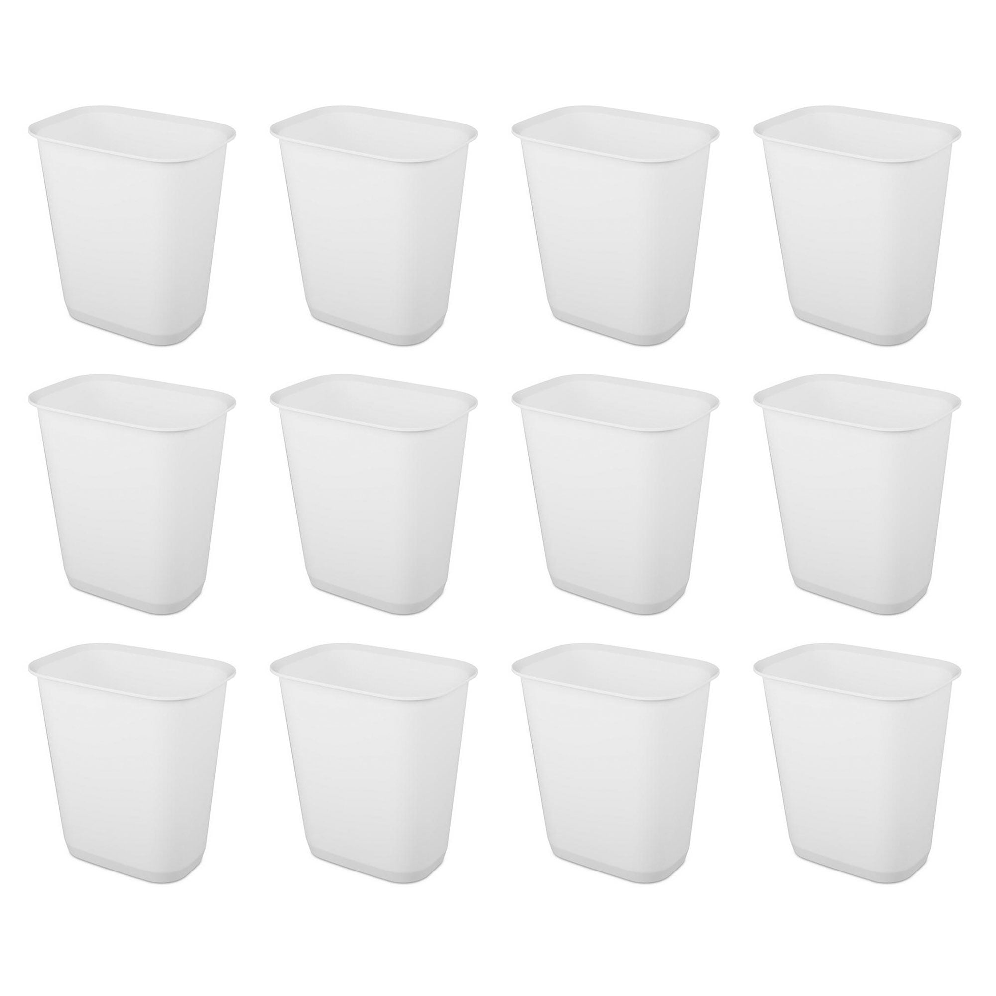 Sterilite Rectangular Wastebasket 9 Gal Open Top Trash Bin, 12 Pack ...