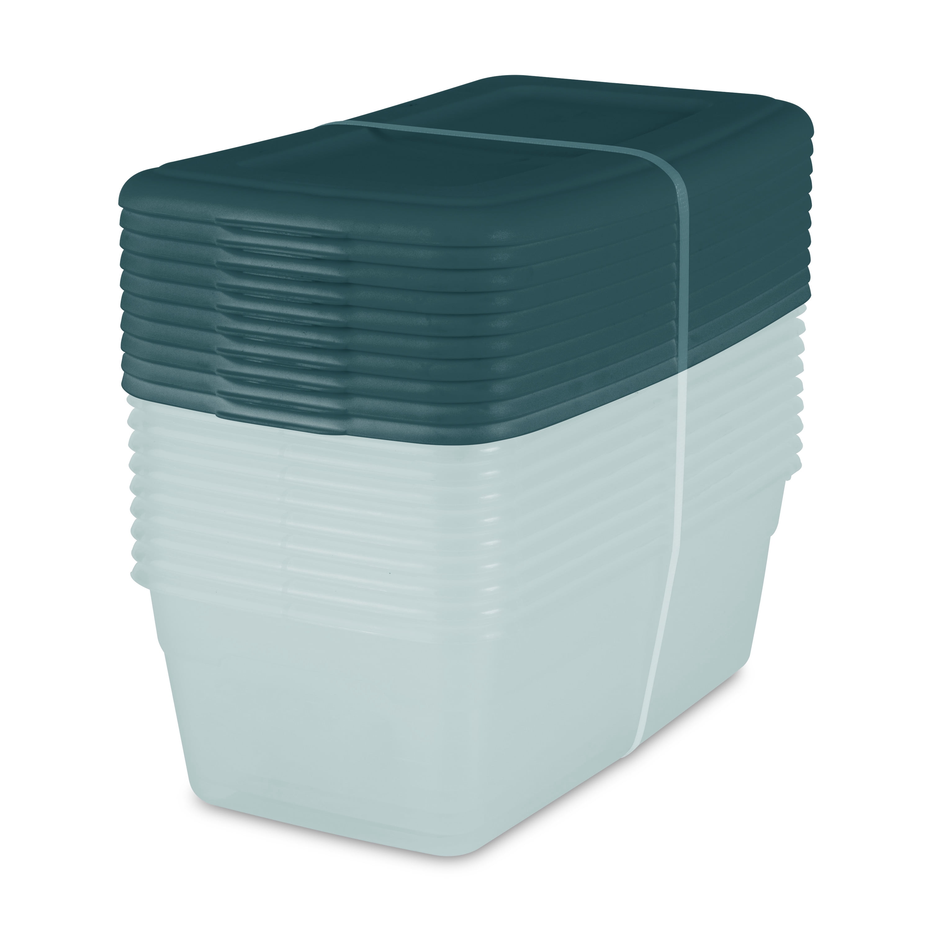Sterilite Set of (10) 6 Qt. Storage Boxes Aqua Slate Tint - Walmart ...