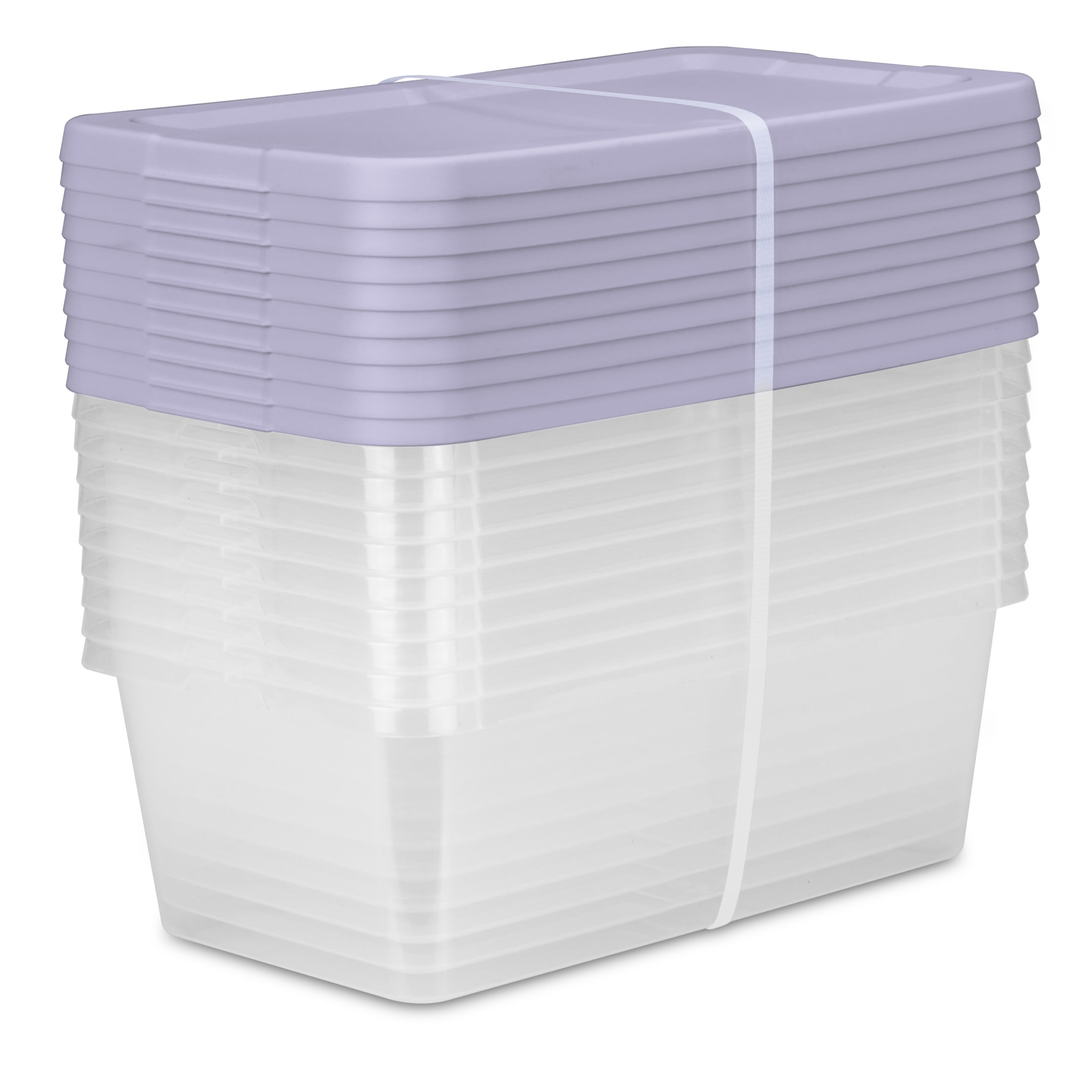 Sterilite, 6 Quart Clear Storage Bin, Snap-on Lid Storage Container ...