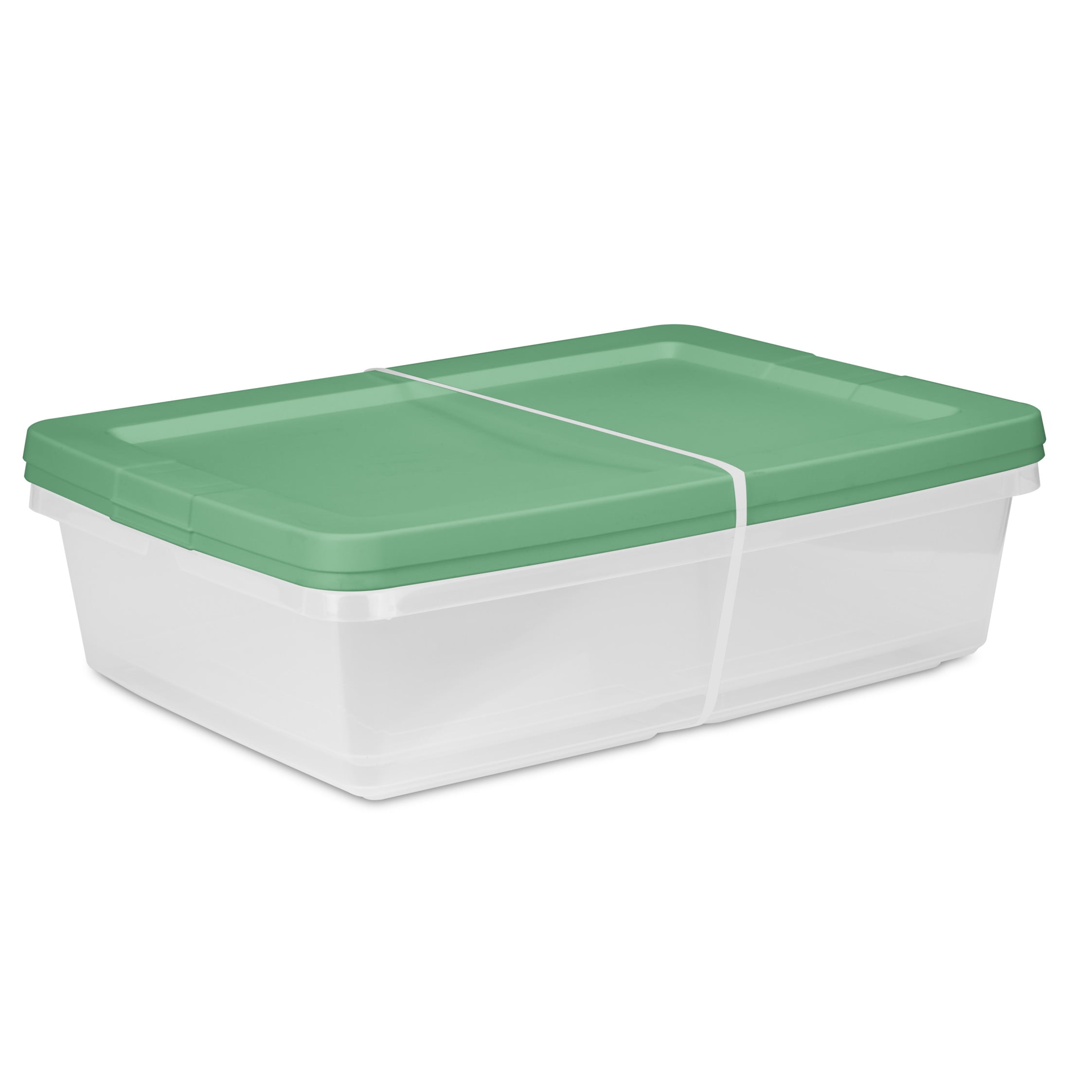 Sterilite, 28 Quart Clear Storage Bin, Snap-on Lid Storage Container ...