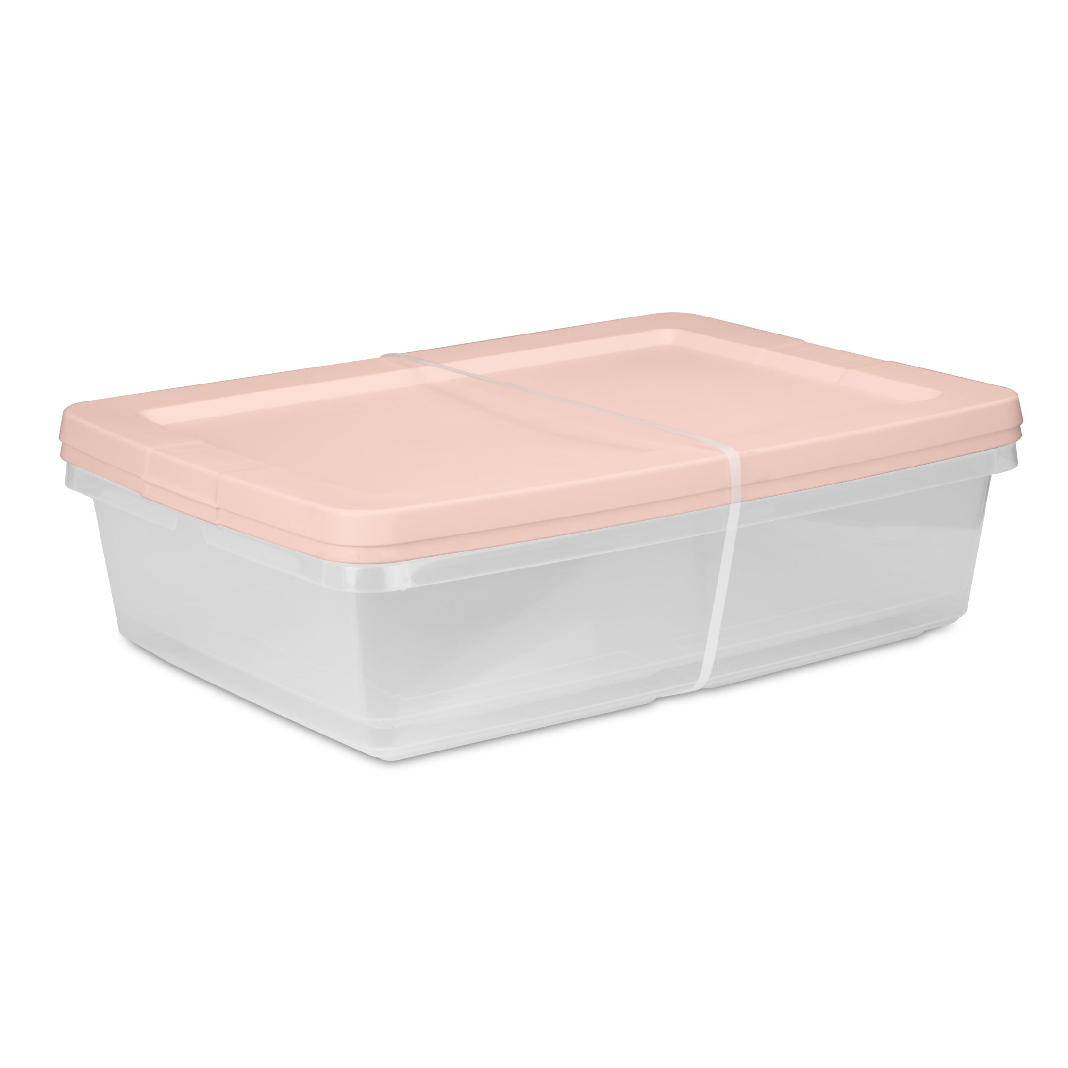 Sterilite Set of (2) 28 Qt. Storage Boxes Plastic Adult, Pink Blush ...