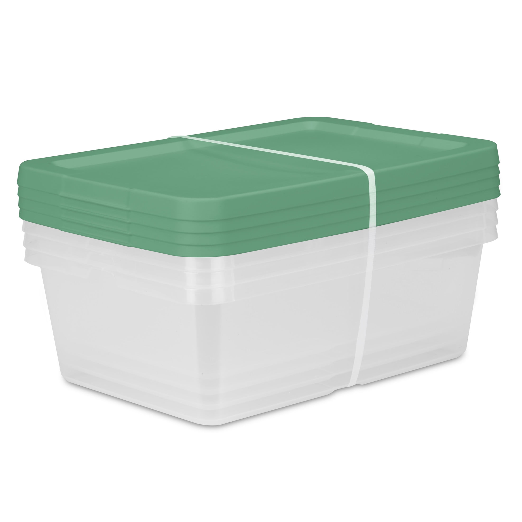 Sterilite, 12 Quart Clear Storage Bin, Snap-on Lid Storage Container ...