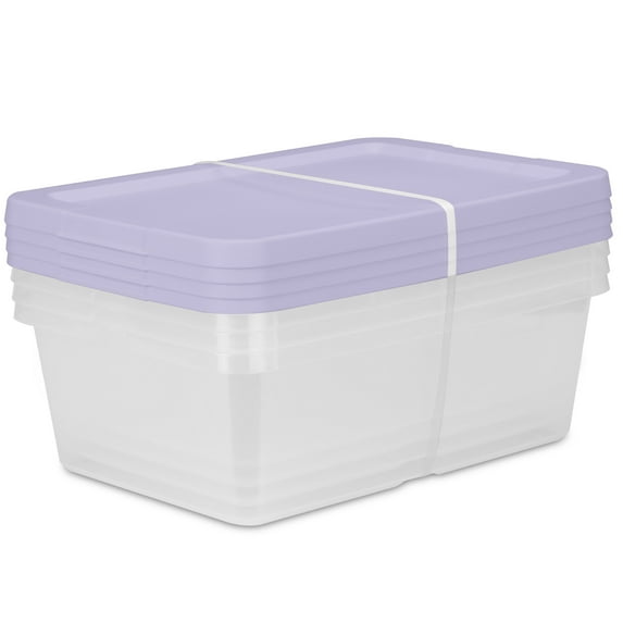 Sterilite 12 Qt Storage Boxes Set of 4 Clear Plastic Stackable Organize ...