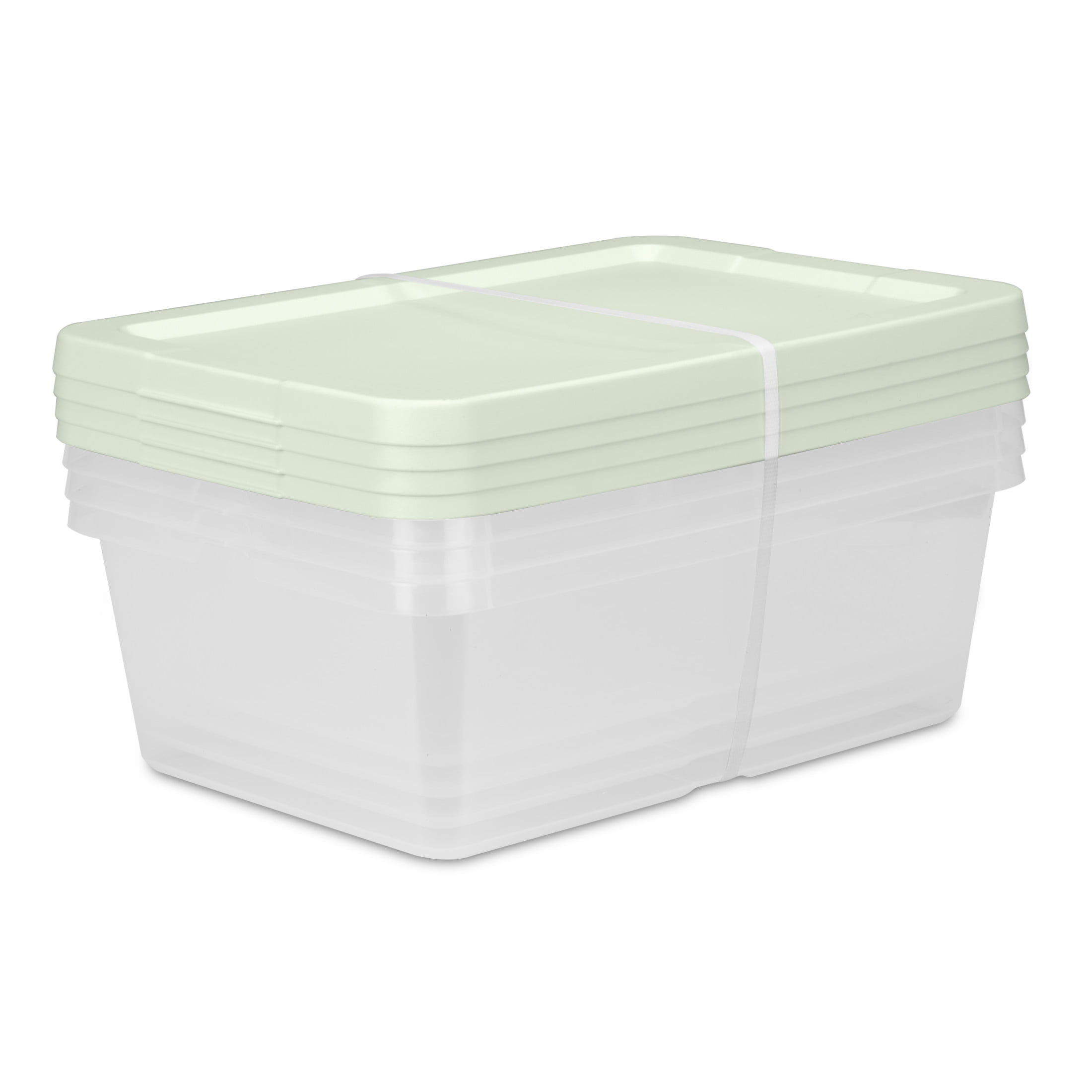 Sterilite, 12 Quart Clear Storage Bin, Snap-on Lid Storage Container ...