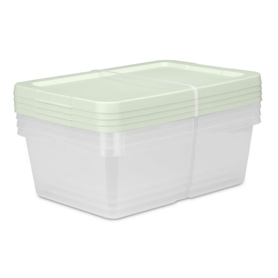 Sterilite, 12 Quart Clear Storage Bin, Snap-on Lid Storage Container ...