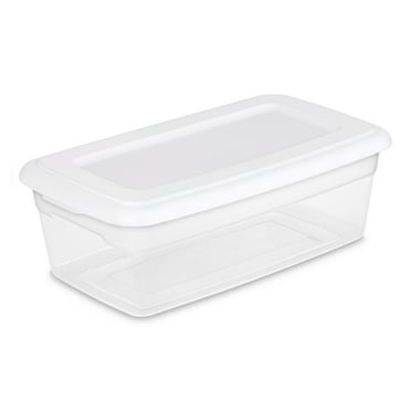 Sterilite 20 Quart Home Storage Box with Lids, Bulk Set of 6, White ...