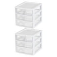 Sterilite Small 3 Drawer Organizer Storage Unit Stacks Plastic White ...