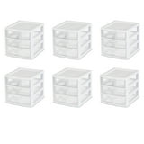 Sterilite Small 3 Drawer Unit, Plastic White, Countertop Storage ...