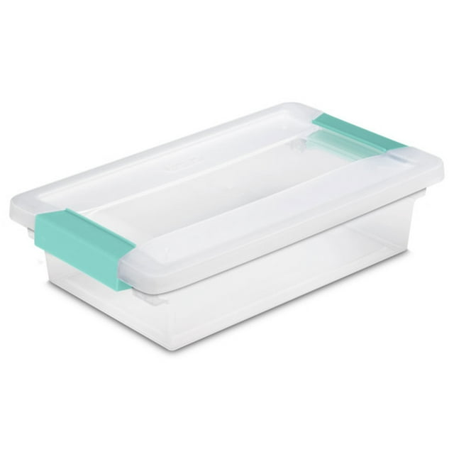 Sterilite 6-Pack Small Clip Box Clear Plastic Storage Tote Container ...