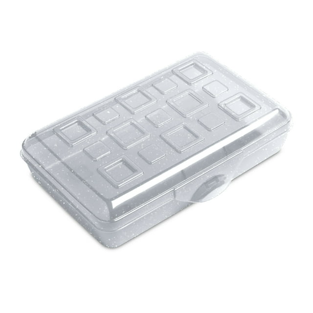 Sterilite Small Pencil Box Plastic Adult, Clear Glitter - Walmart.com