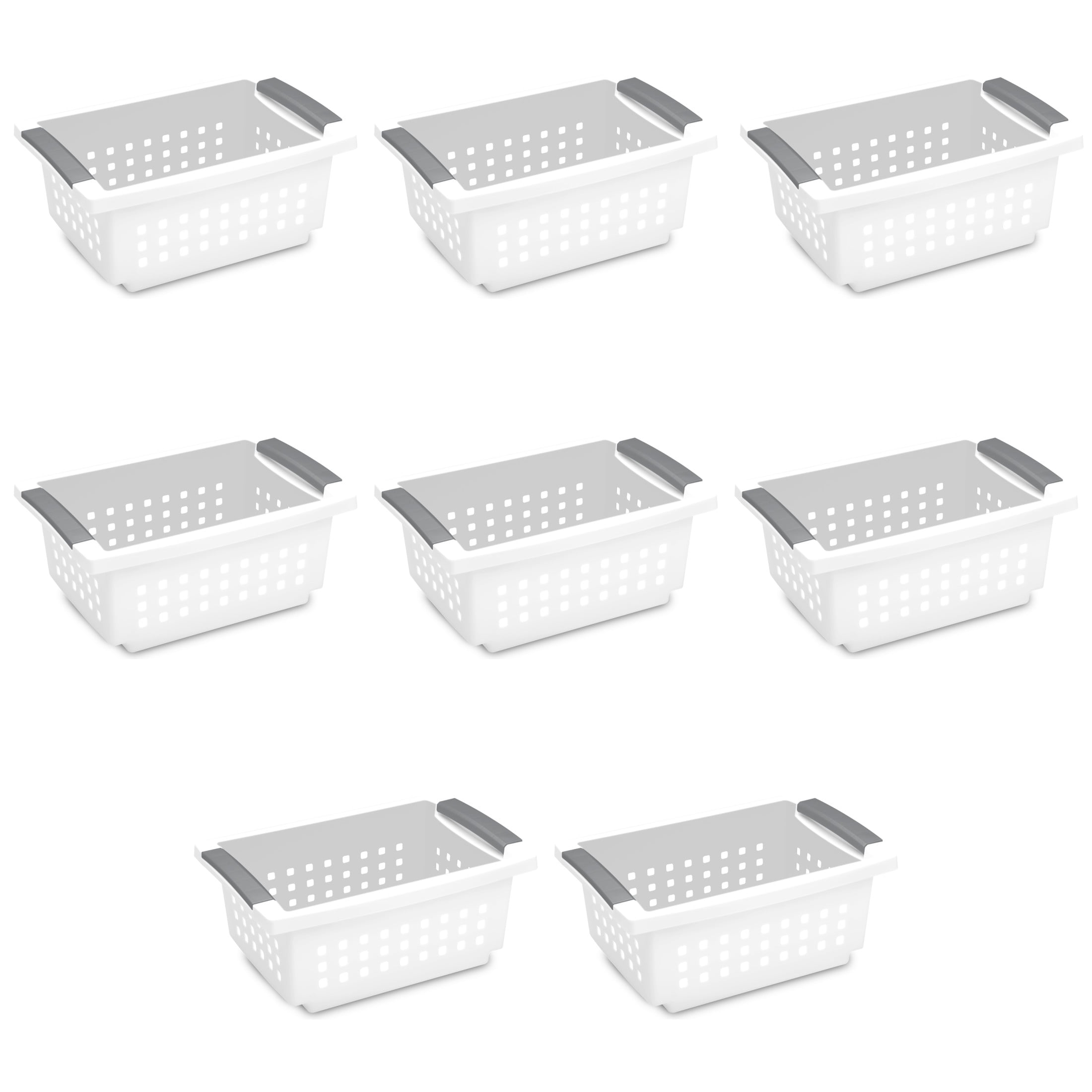 Sterilite Small Stacking Basket, Open Plastic Bin, Space Saving ...