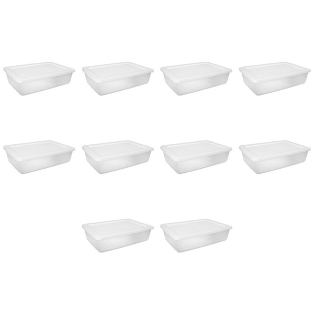 Sterilite 28 Quart Clear Plastic Storage Container with Snap-On Lid ...