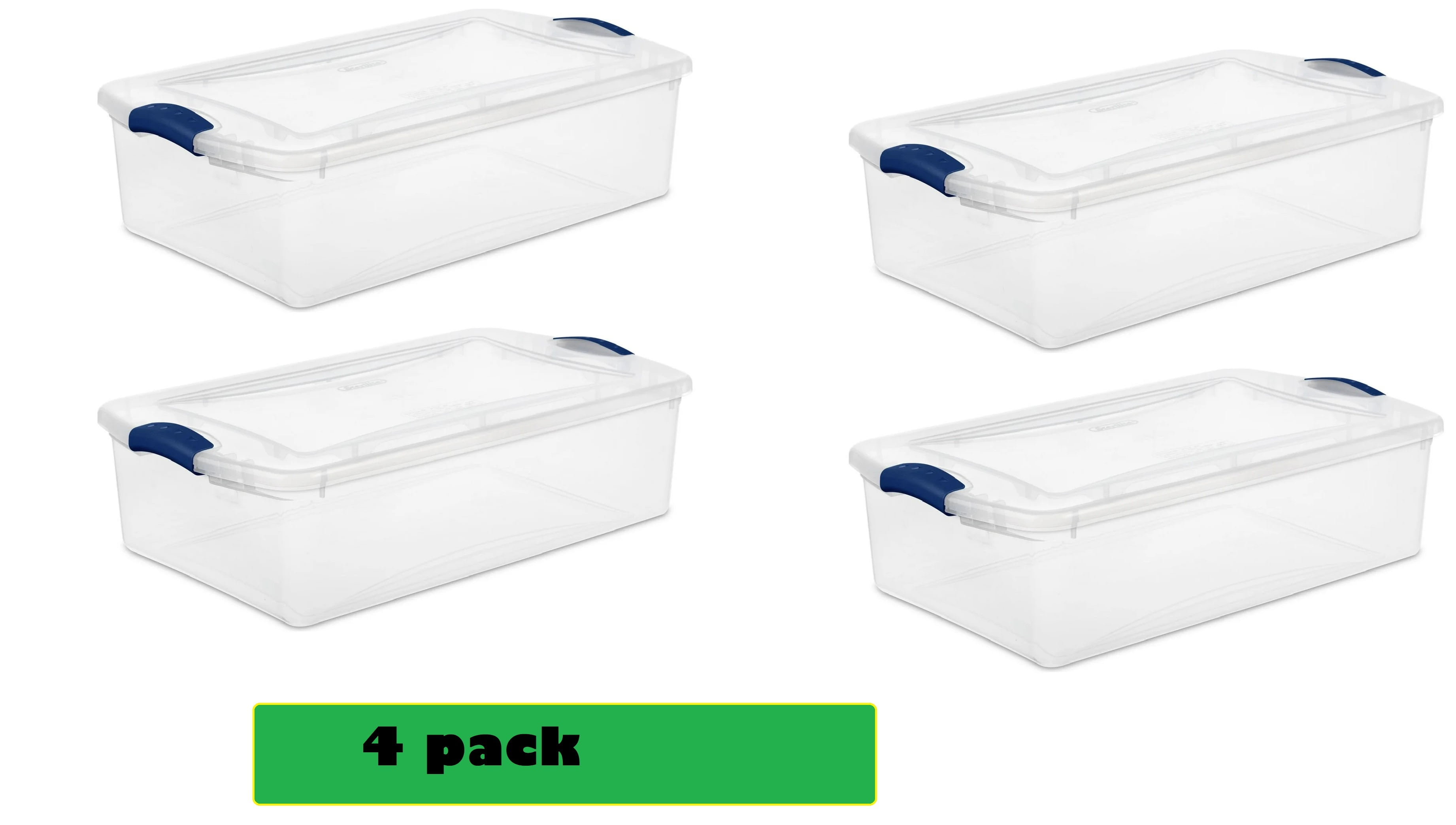 Sterilite Small Storage Bin, 32 Quart Clear Underbed Storage Container ...