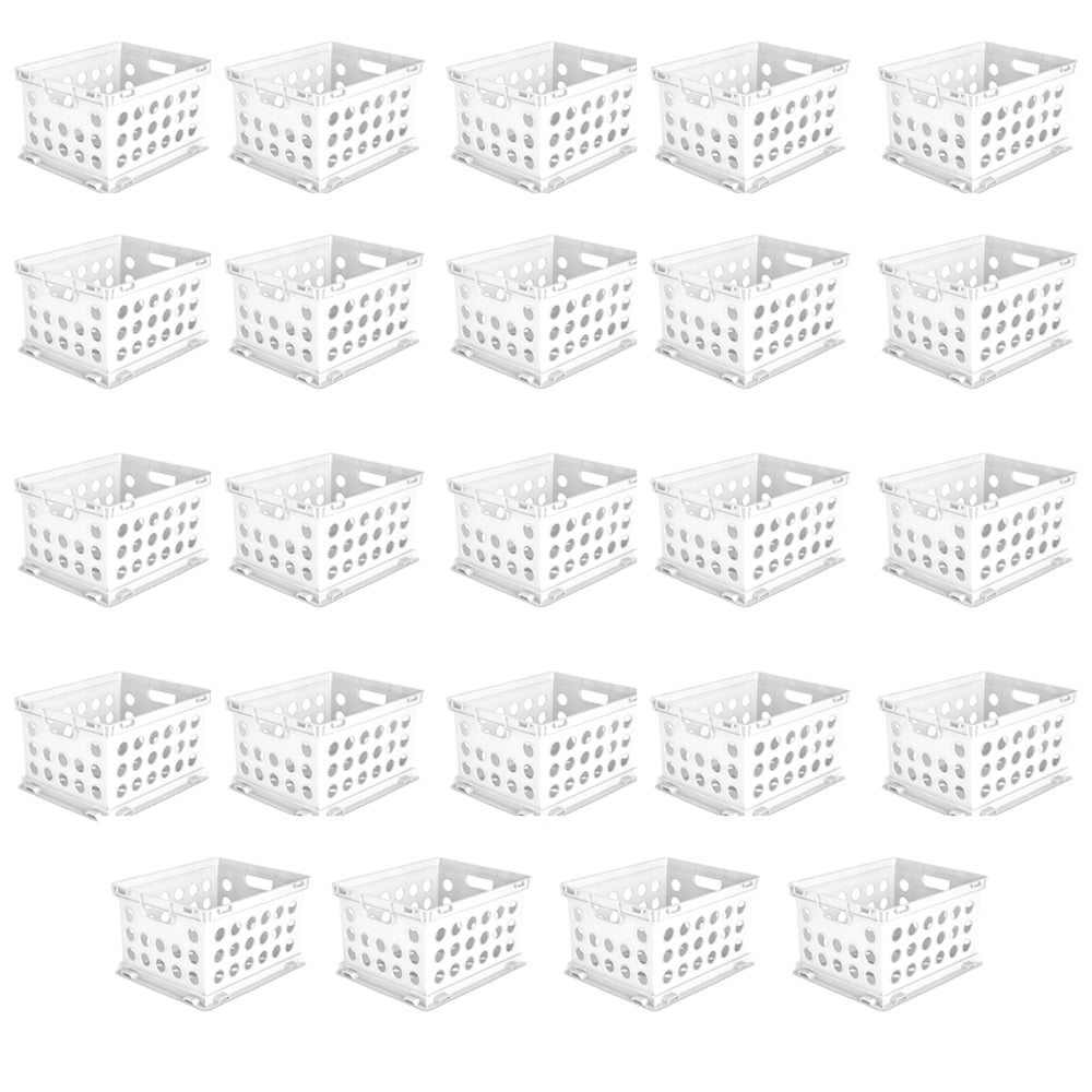 Sterilite Stackable File Storage Crates w/ Built In Handles, White(24 ...