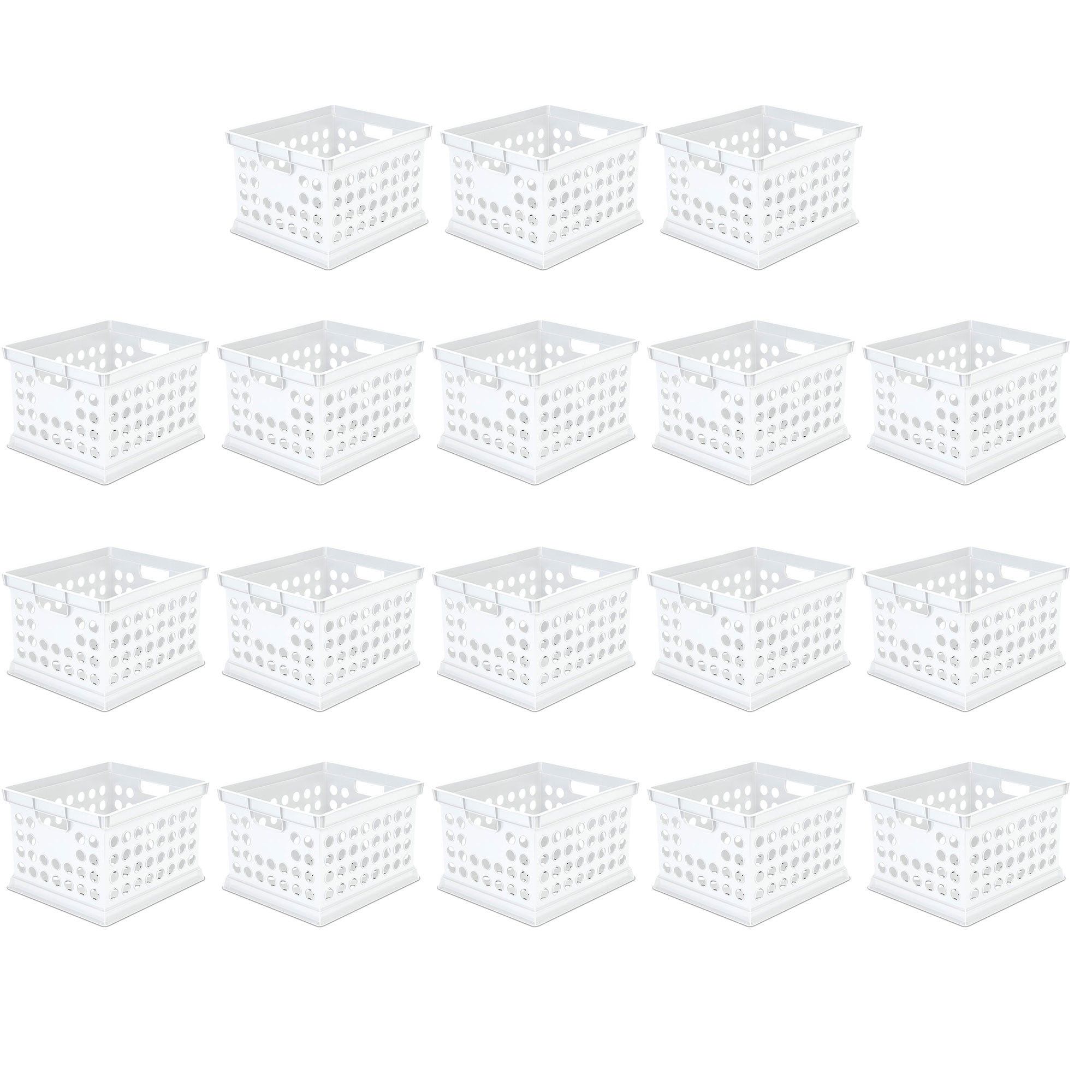 Sterilite Stackable Plastic Storage Crate Bin Organizer Box White 18