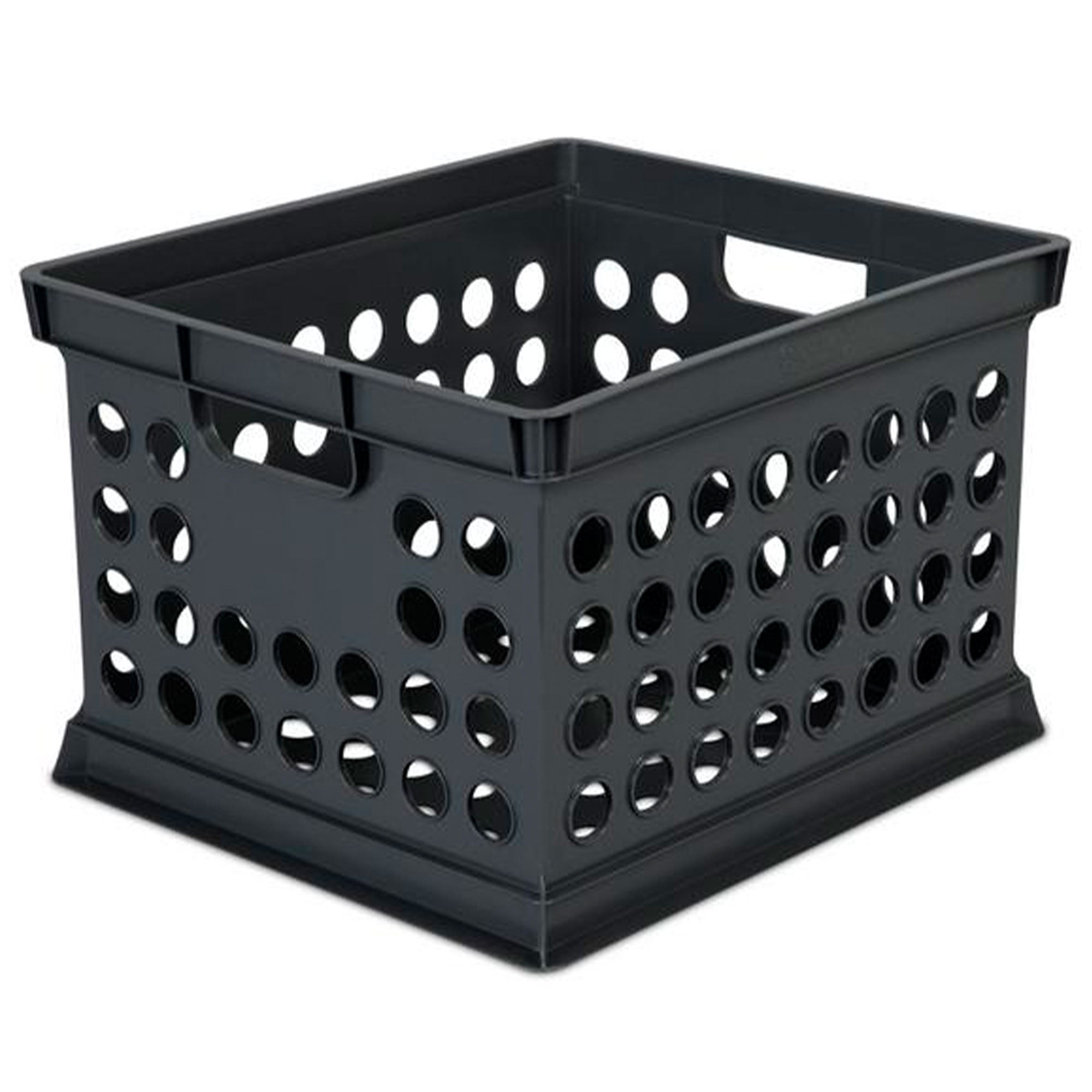 Sterilite Black Stackable Storage Crate, Polypropylene Material, 10.62 ...