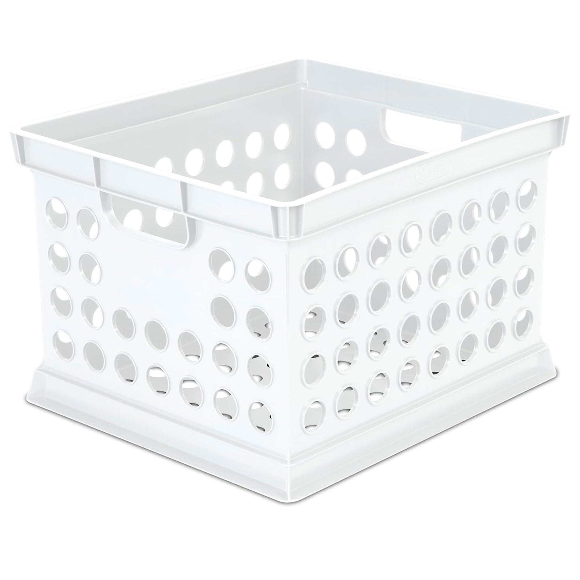Sterilite Stackable Plastic Storage Crate Organizer Box for Office ...