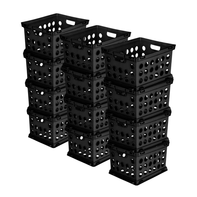 Sterilite 12-Pack Plastic Stacking Containers, Strong Storage Crate ...