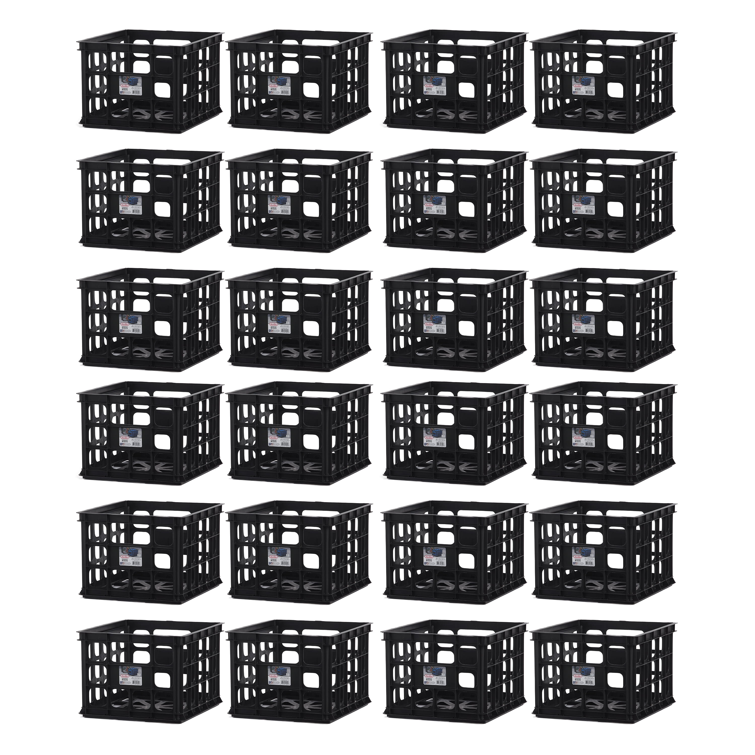 Sterilite Storage Crate, Stackable Plastic Bin Open Basket with Handles ...