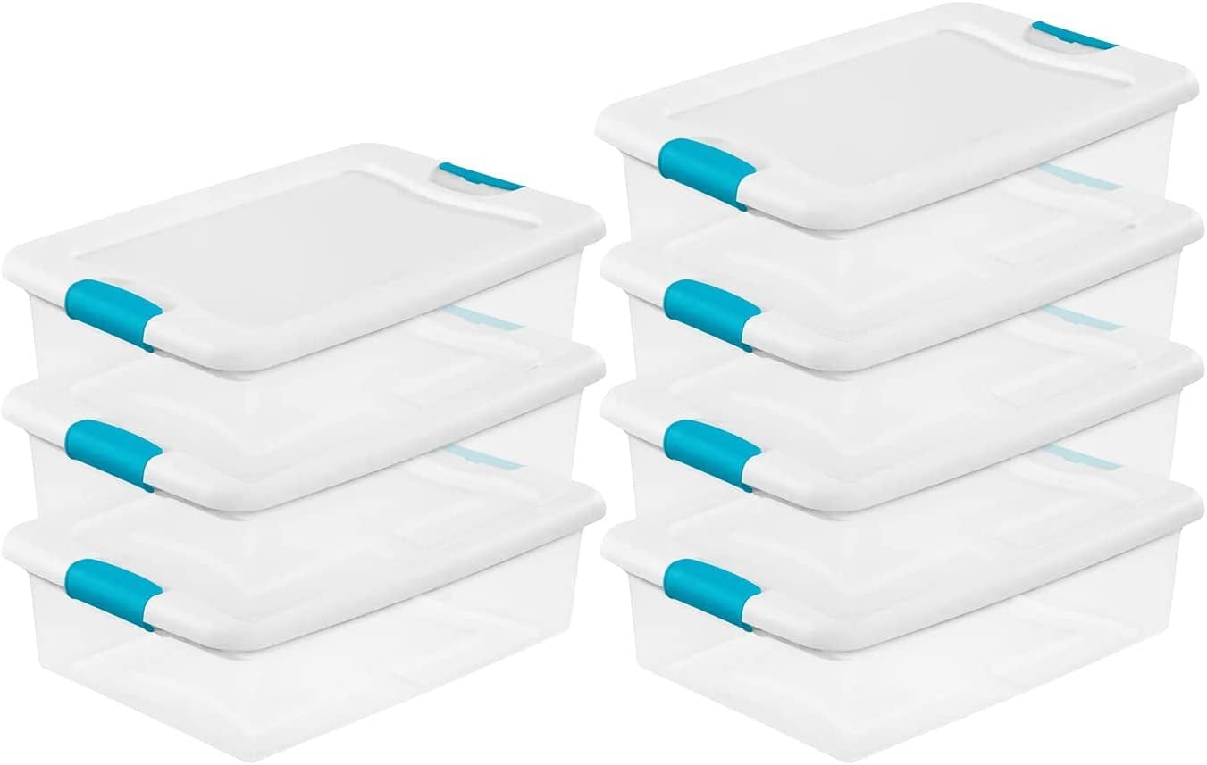 Sterilite Storage System Solution with 32 Quart Clear Stackable Storage ...