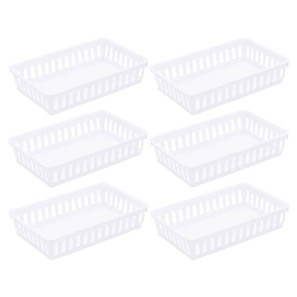 Sterilite Storage Tray Bin Basket White Plastic, 6-Pack - Walmart ...