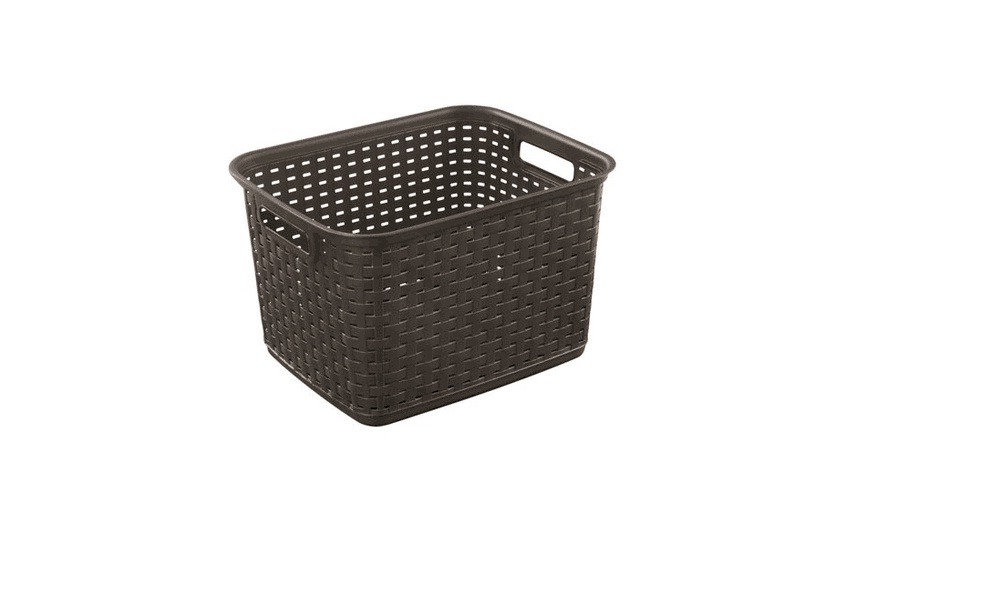 Sterilite Tall Weave Storage Basket-15"X12.25"X9.375" Espresso ...