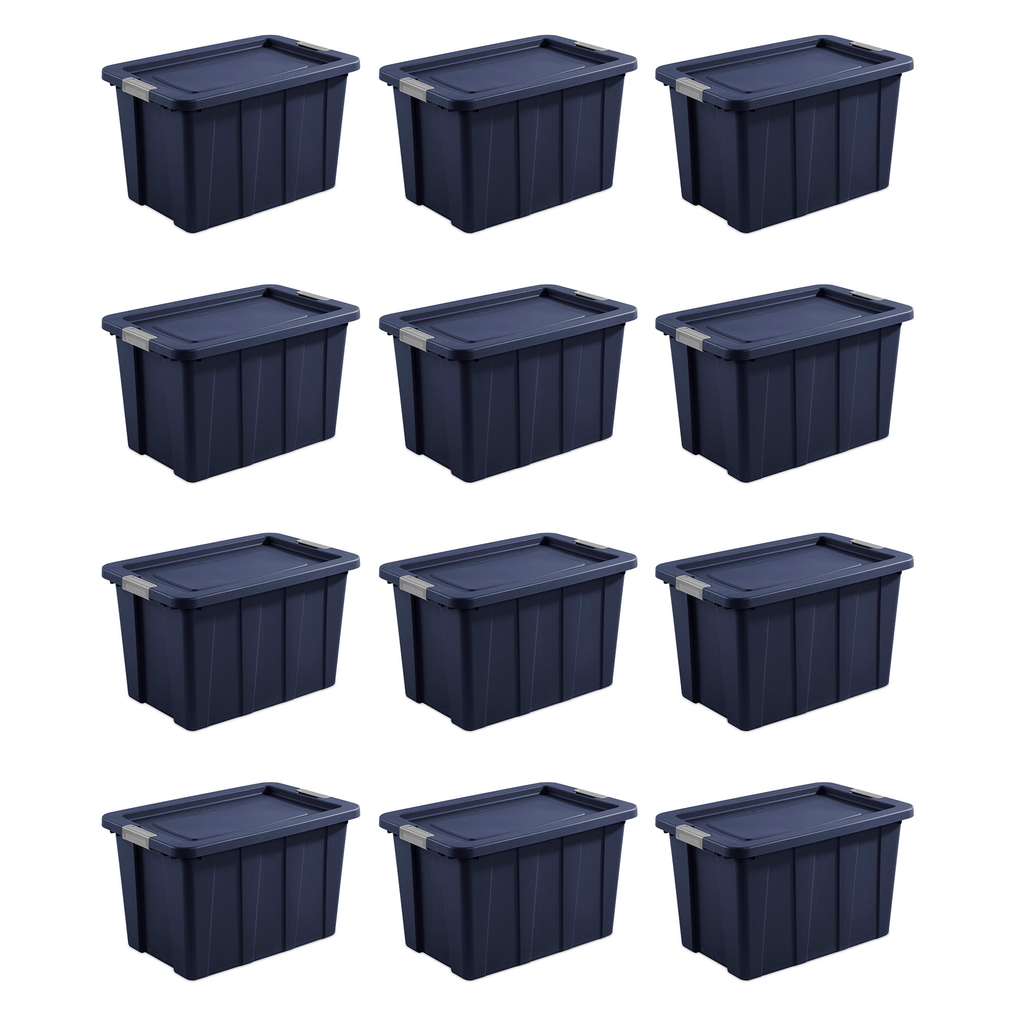 Sterilite Tuff1 30 Gal Plastic Storage Bin w/ Latching Lid, Blue, 12 ...