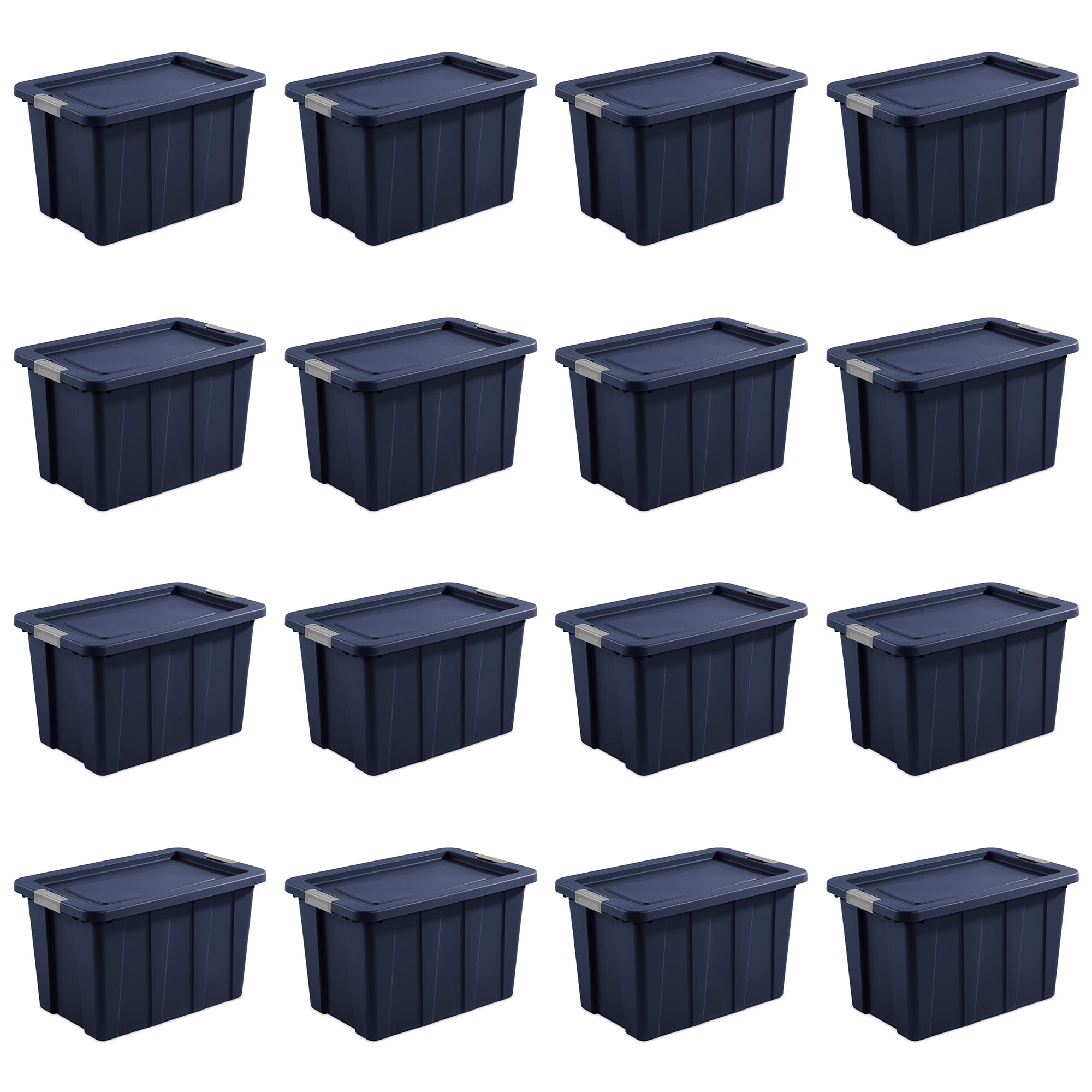 Sterilite Tuff1 30 Gallon Storage Tote Bin, Durable Plastic, Blue, 16 ...