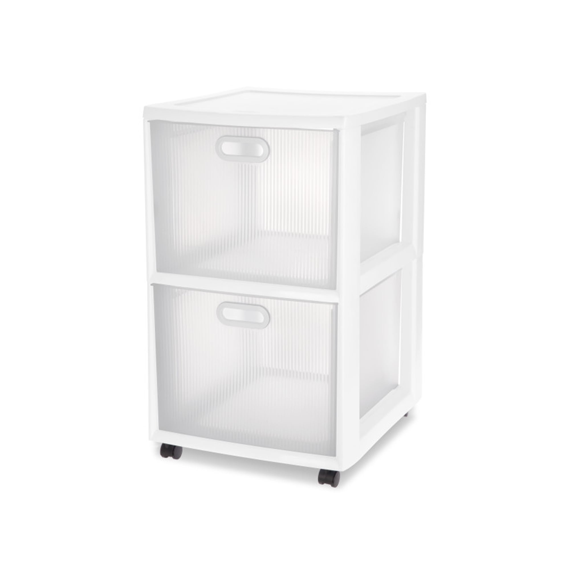 Sterilite Ultra 2-Drawer Storage Cart with Wheels, Plastic Rolling ...