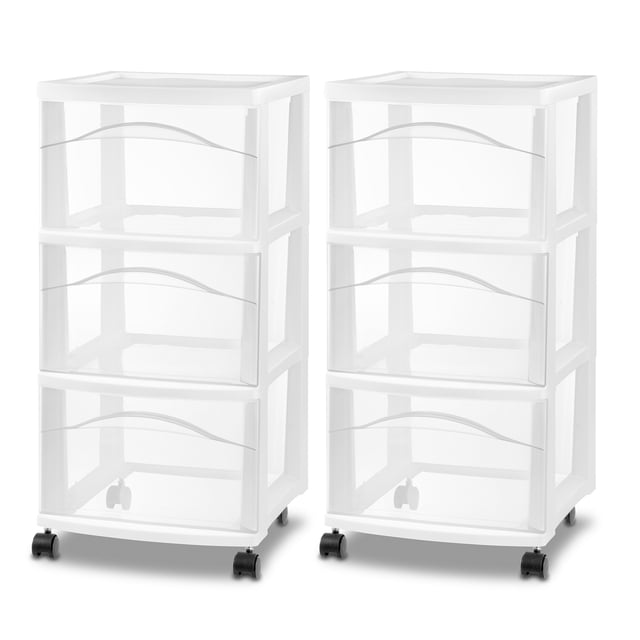 Sterilite 3-Drawer Cart (2 Pack) - Walmart Business Supplies