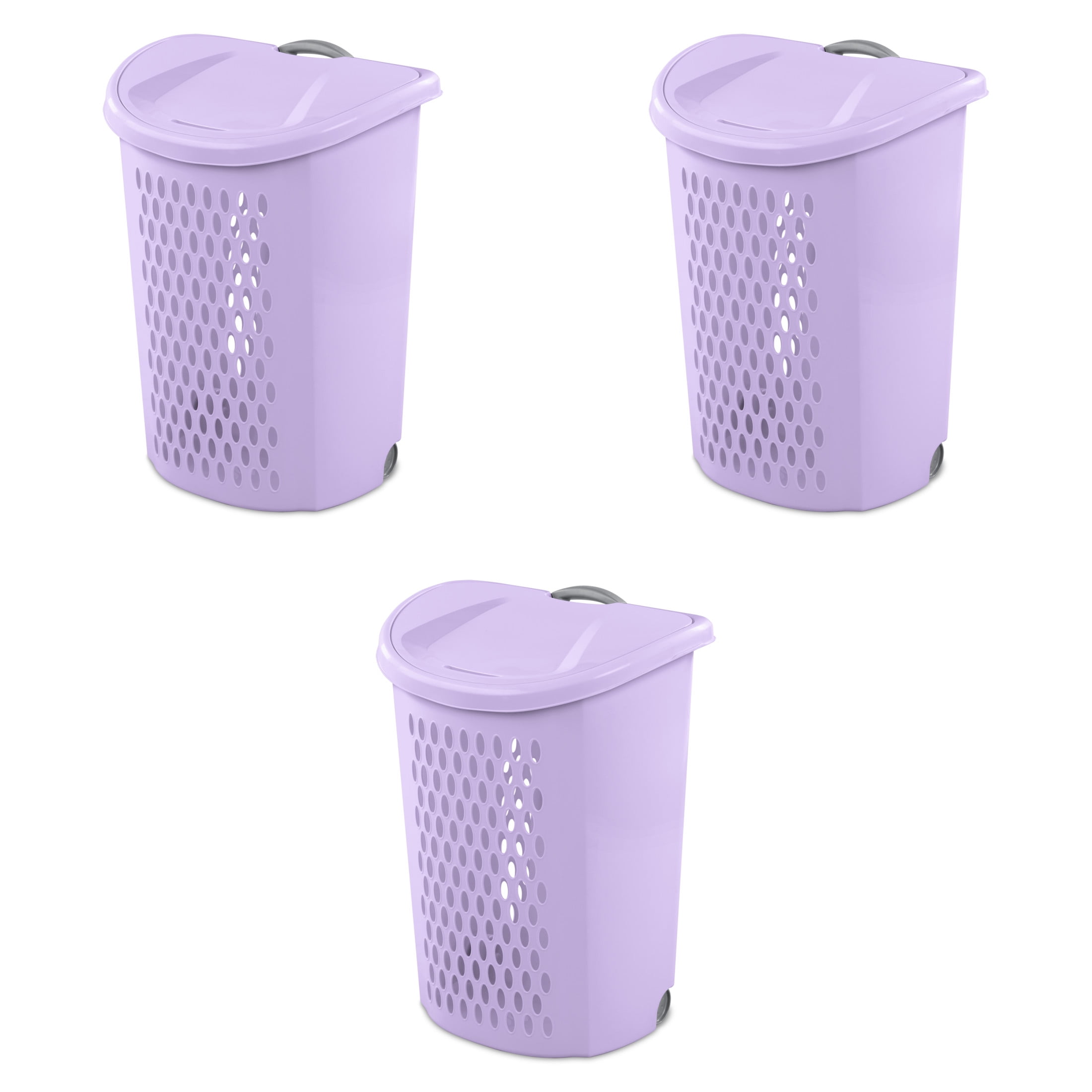 Sterilite Ultra™ Large Wheeled Hamper, Plastic Laundry Hamper with ...