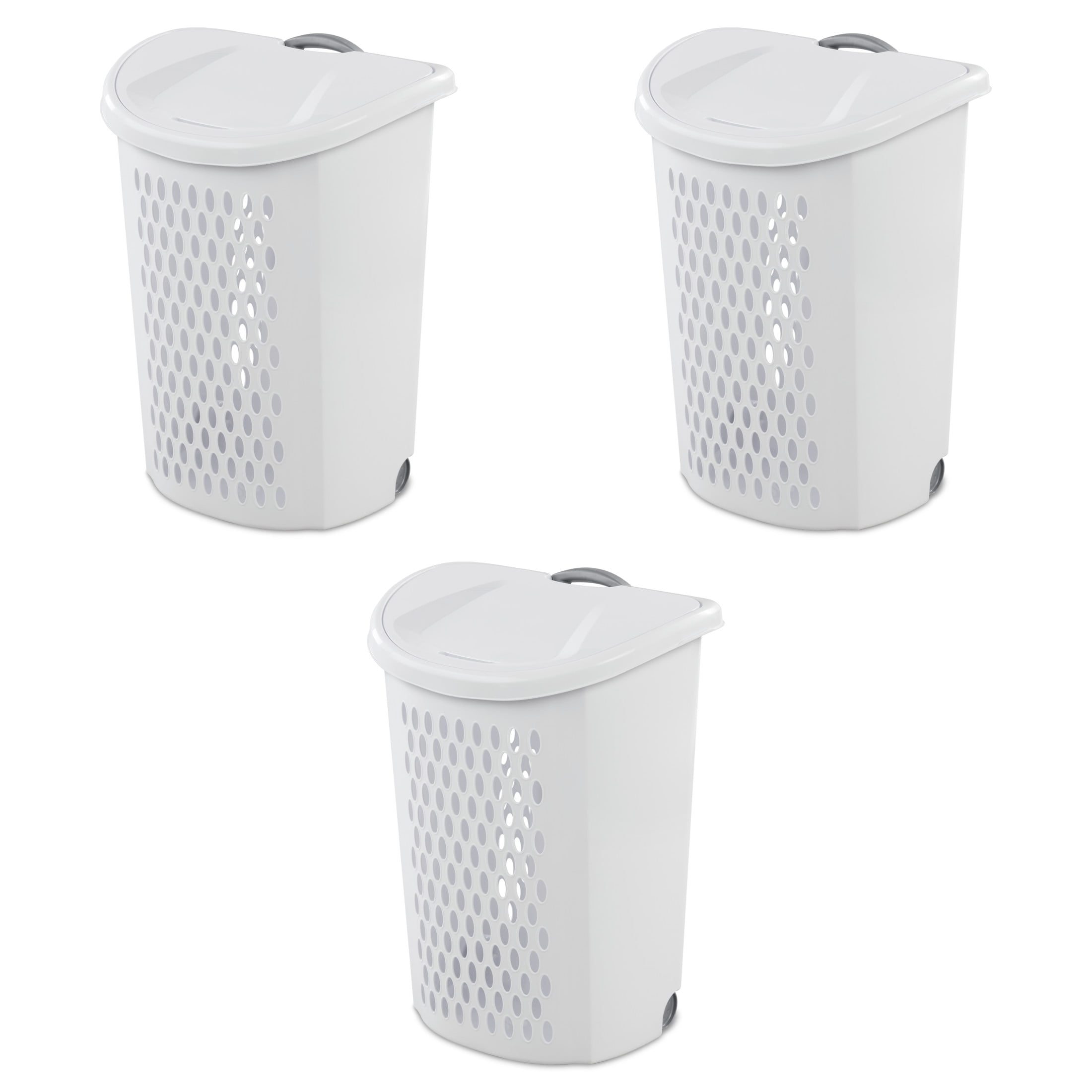 Sterilite Ultra™ Wheeled Hamper, Plastic Laundry Hamper with Wheels for ...