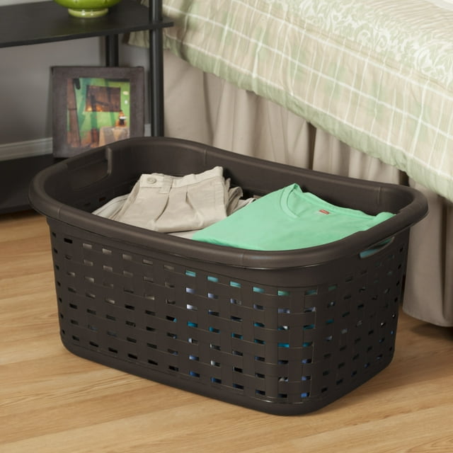 Sterilite, Espresso Weave Laundry Basket, Durable Plastic, For Clothes ...