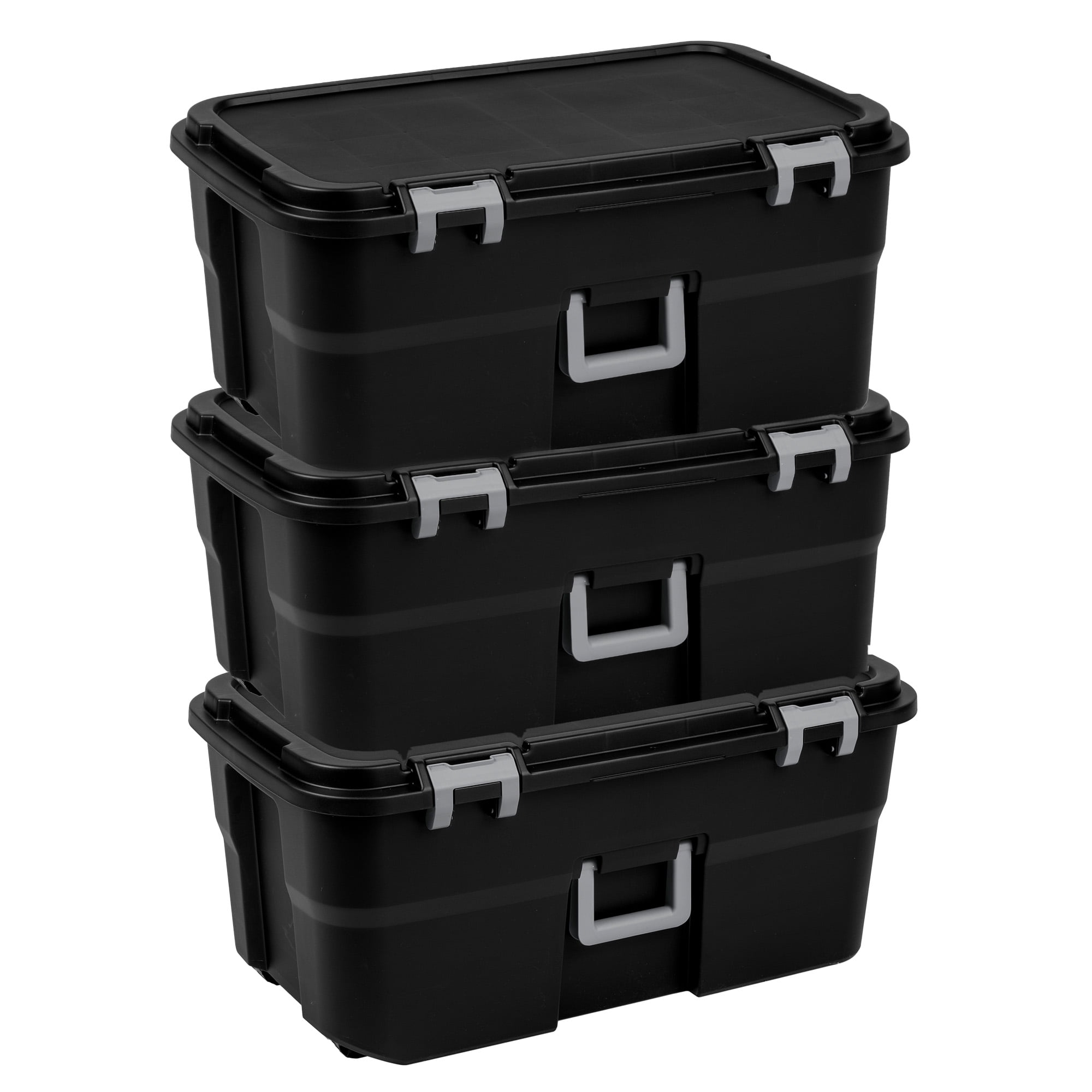 Sterilite Wheeled Footlocker, 22 Gallon Plastic Storage Container with ...