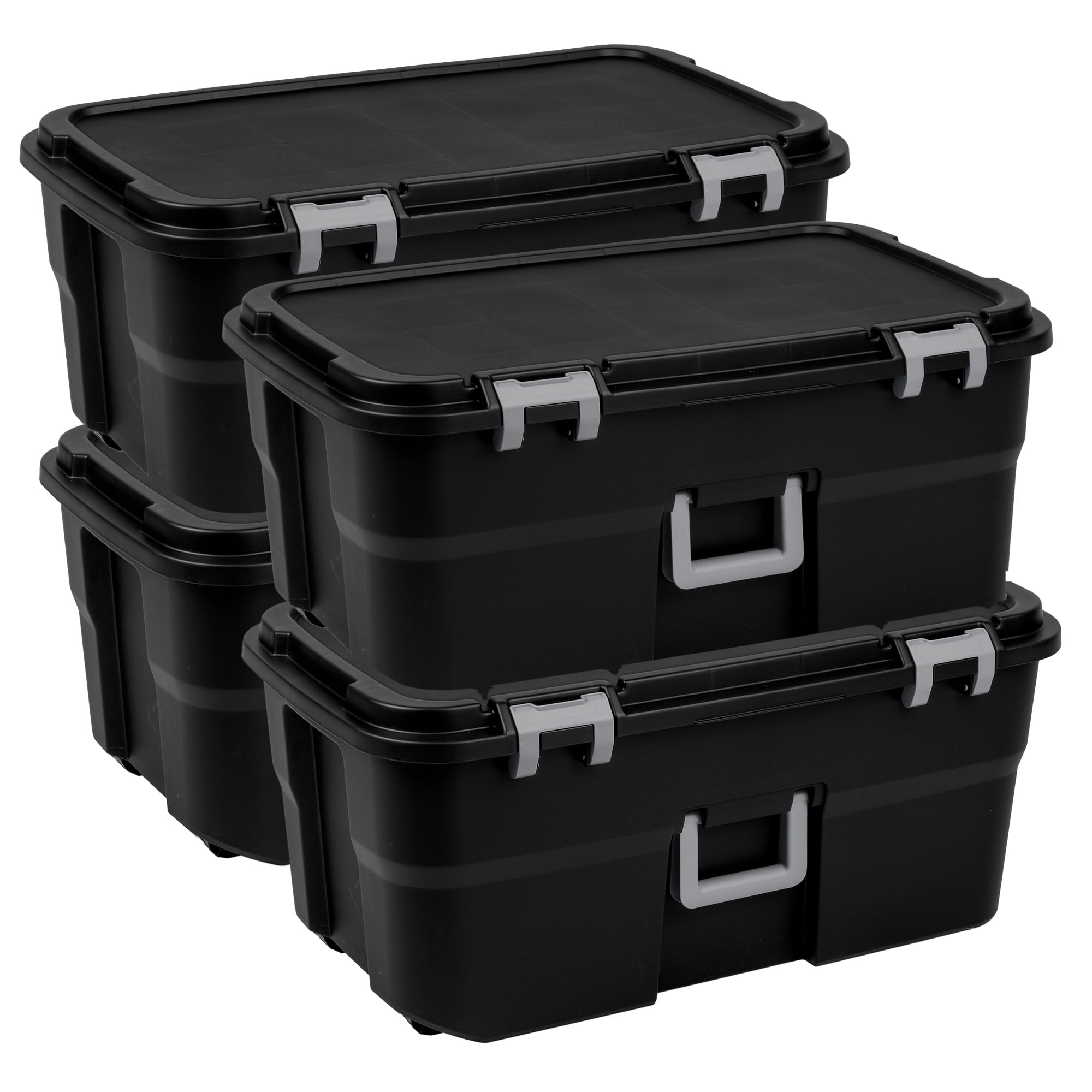 Sterilite Wheeled Footlocker, 22 Gallon Plastic Storage Container with ...