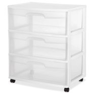 Sterilite Wide 3 Drawer Unit Plastic, White - Walmart.com