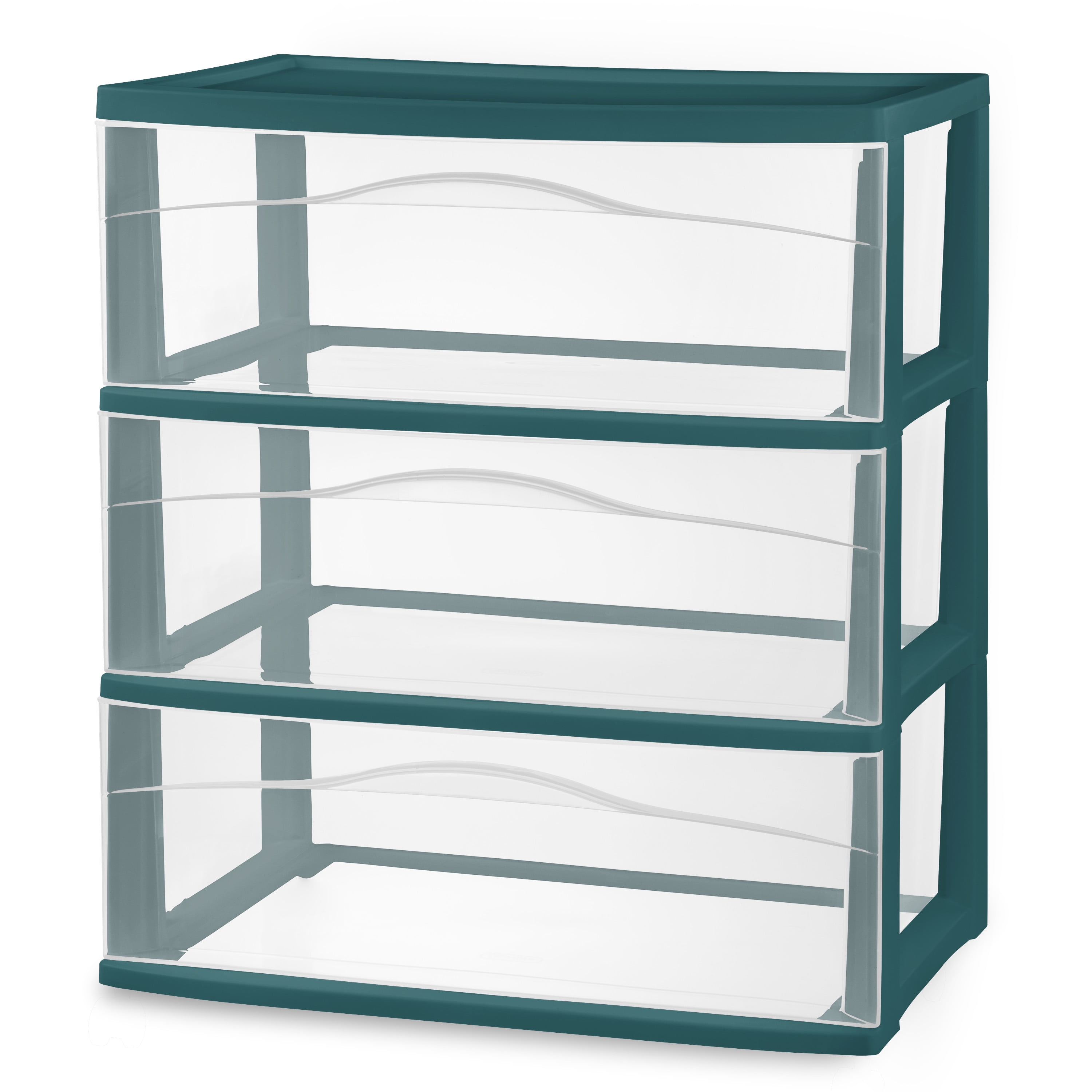Sterilite Wide 3 Drawer Tower Plastic, Teal Rain - Walmart.com