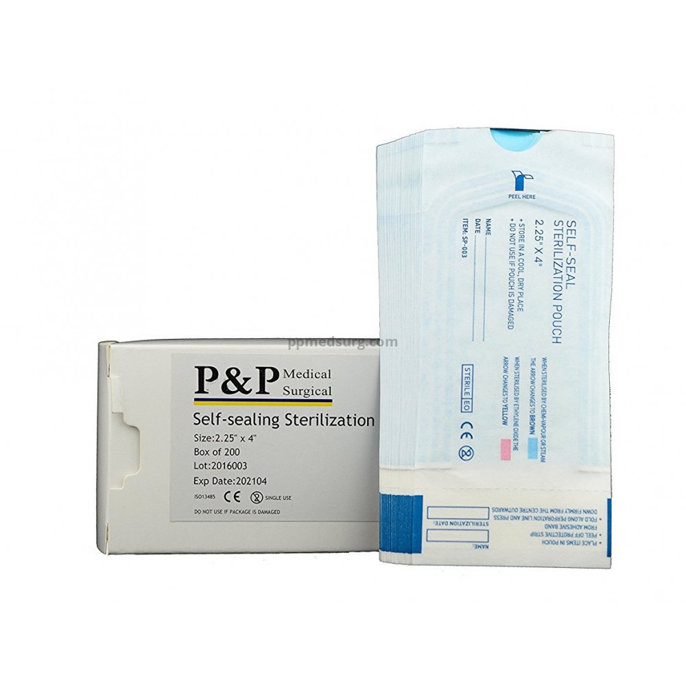 Sterilization Pouches 2.25”x4” Self-Sealing Autoclave Bags with ...