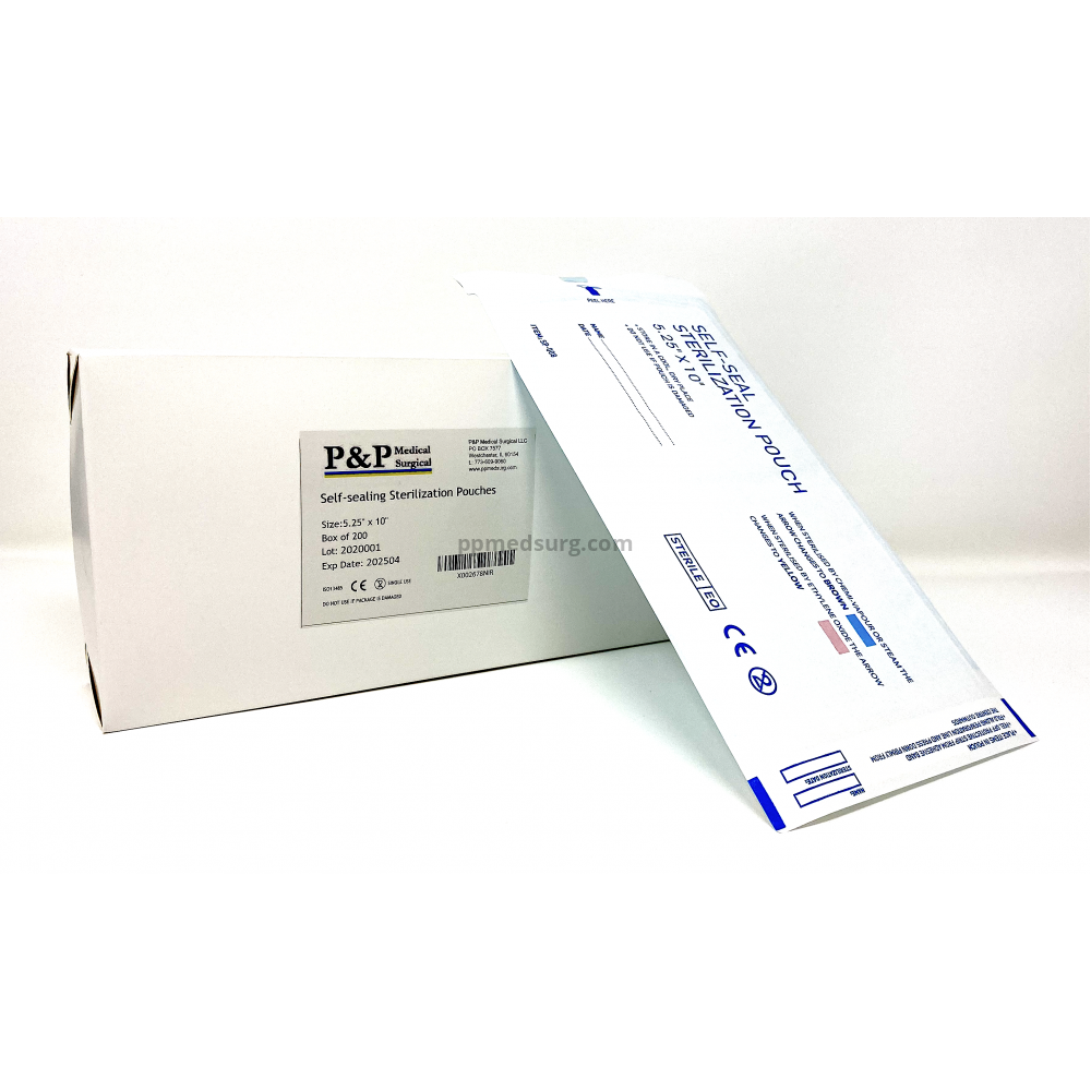 Sterilization Pouches 5.25” x 10” Self-Sealing Autoclave Bags with ...